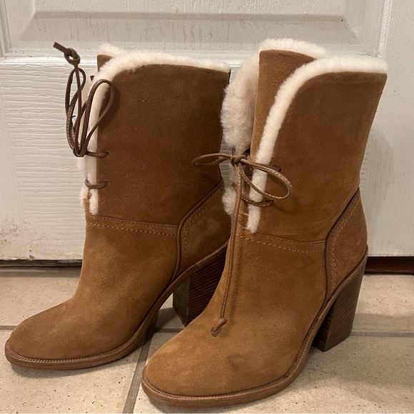 UGG | Shoes | Ugg Heeled Fur Lined Boots | Poshmark